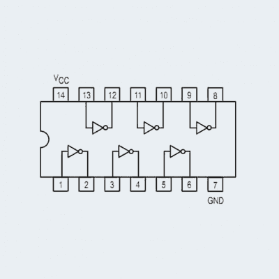 NOT Gate 74LS04 IC 7404 Hex 1 مدخلات العاكس